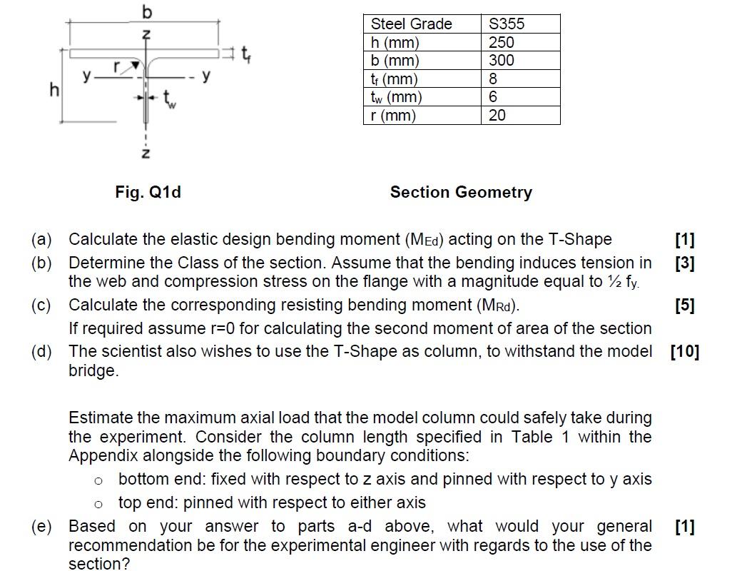 Solved The design of the bridge shown on Fig. Q1a required | Chegg.com