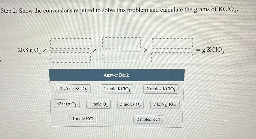 Solved How many grams of KClO3 are needed to form 20.8 g of | Chegg.com