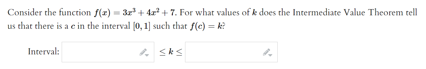 Solved Consider the function f(x)=3x3+4x2+7. For what values | Chegg.com
