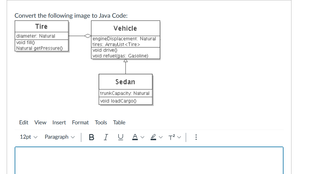 Solved Convert the following image to lava Code. | Chegg.com