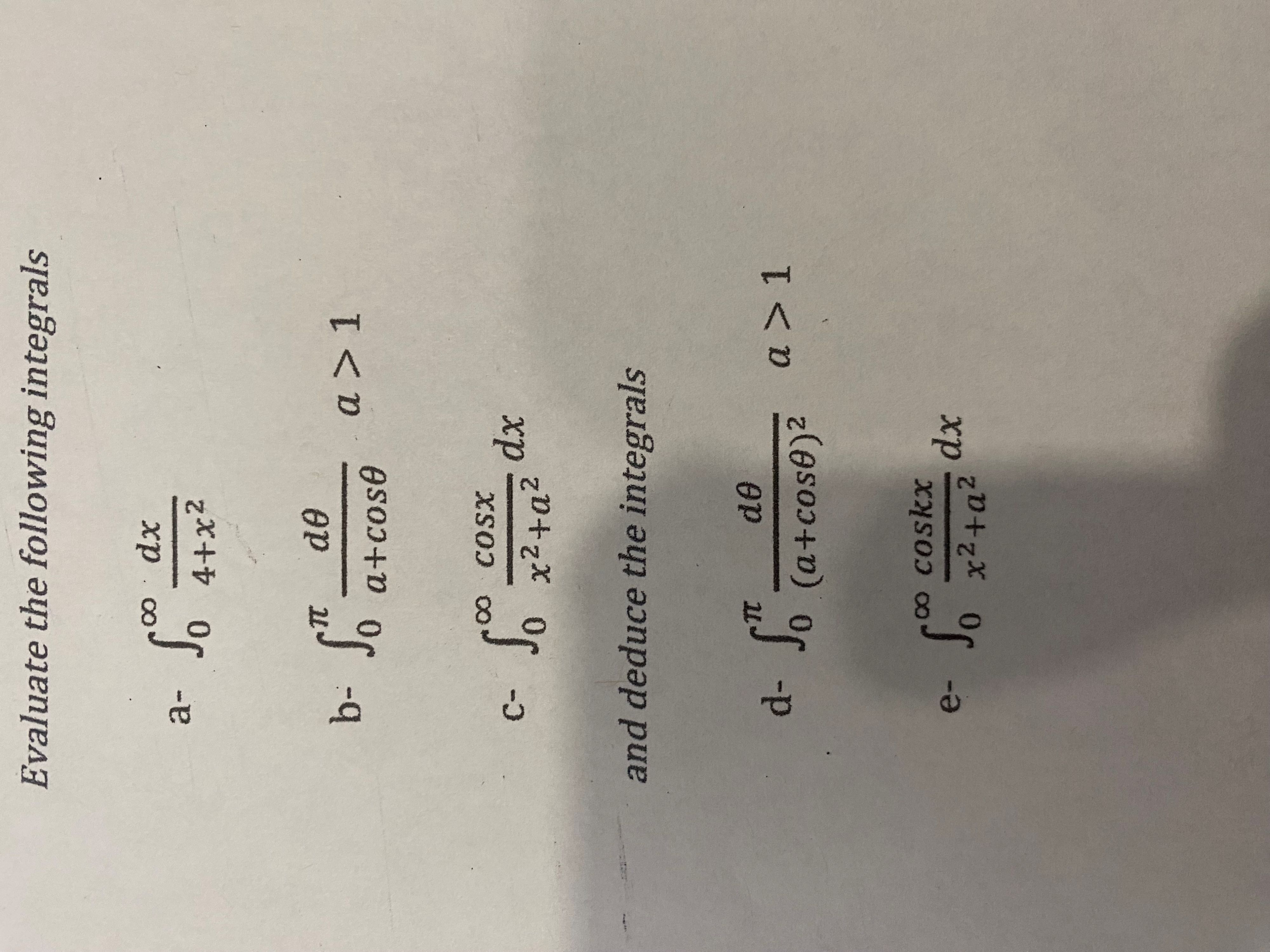 Solved Evaluate the following integrals a- ∫0∞4+x2dx b- | Chegg.com