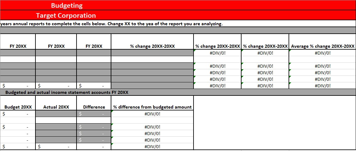 Vertical Analysis - Income Statement Target | Chegg.com