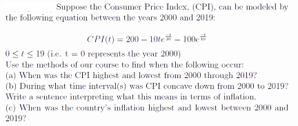 Solved Suppose the Consumer Price Index. (CPI), can be | Chegg.com