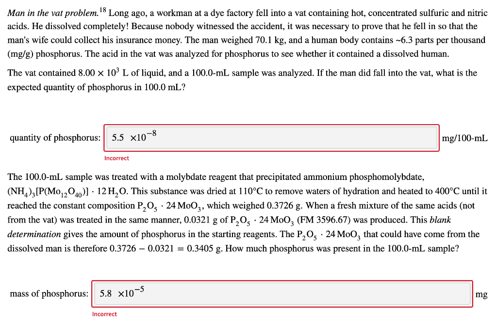 Solved 18 Man in the vat problem. Long ago, a workman at a | Chegg.com