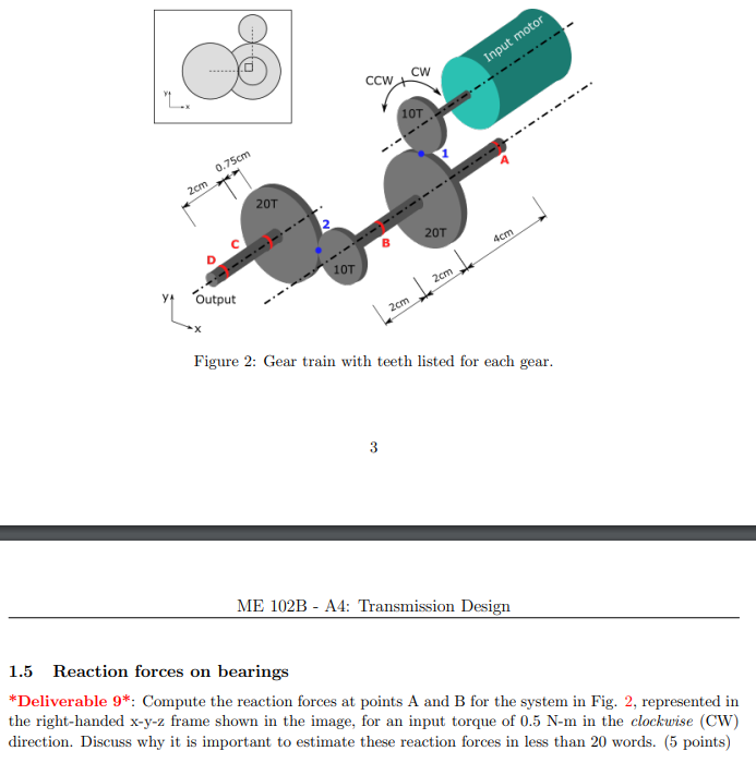 Solved Figure 2: Gear train with teeth listed for each gear. | Chegg.com