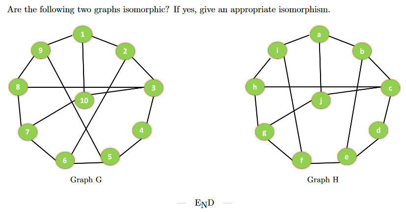 Solved Are the following two graphs isomorphic? If yes, give | Chegg.com