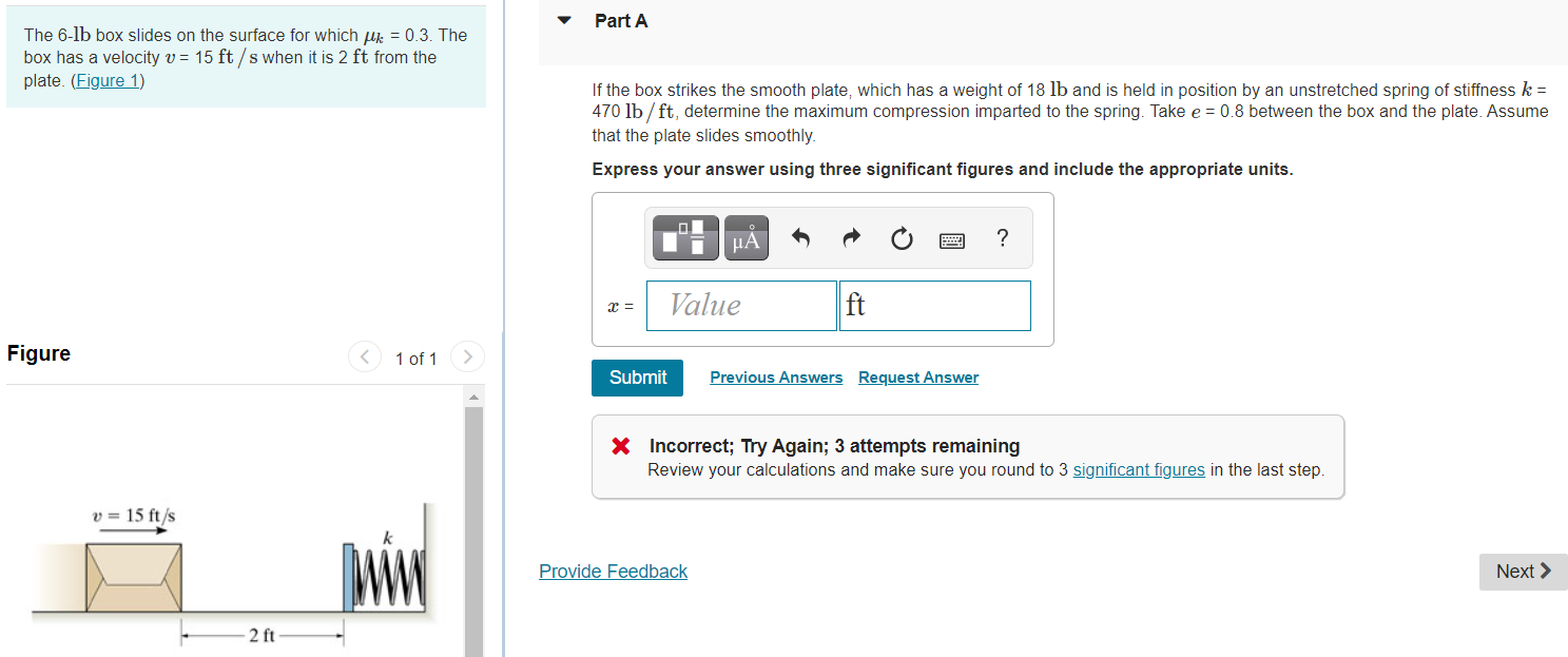 Solved Part A The 6-lb box slides on the surface for which | Chegg.com