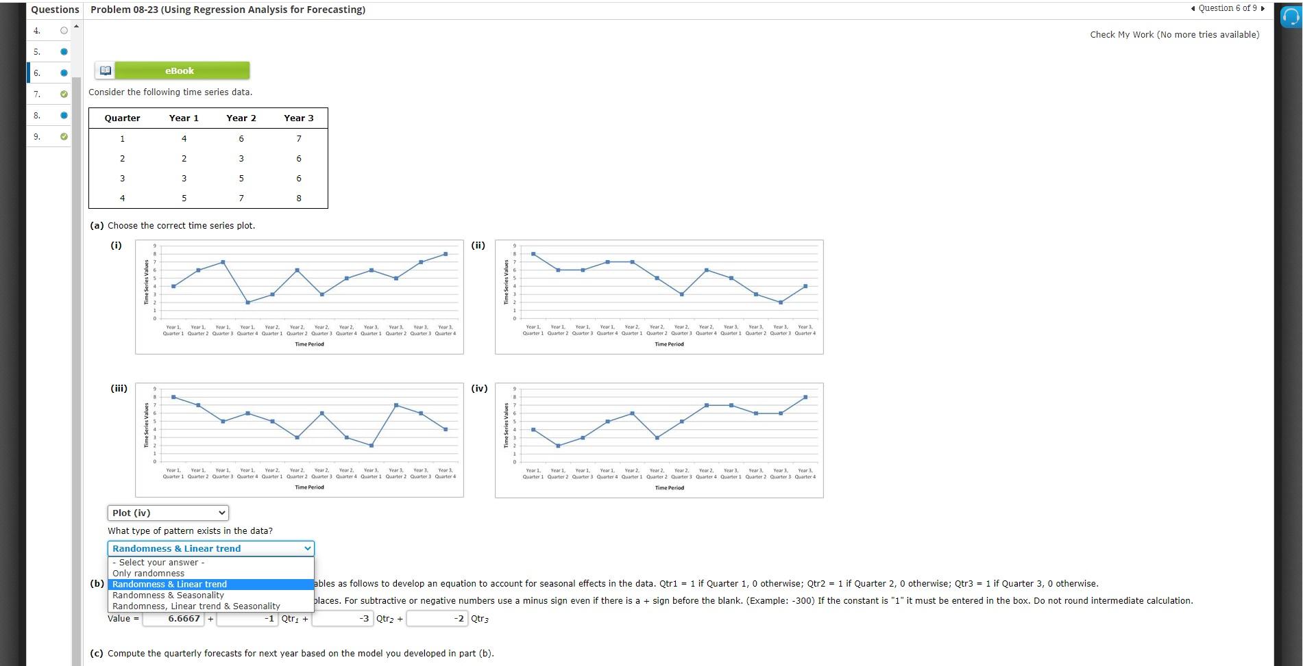 Solved Questions Problem 08 23 Using Regression Analysis