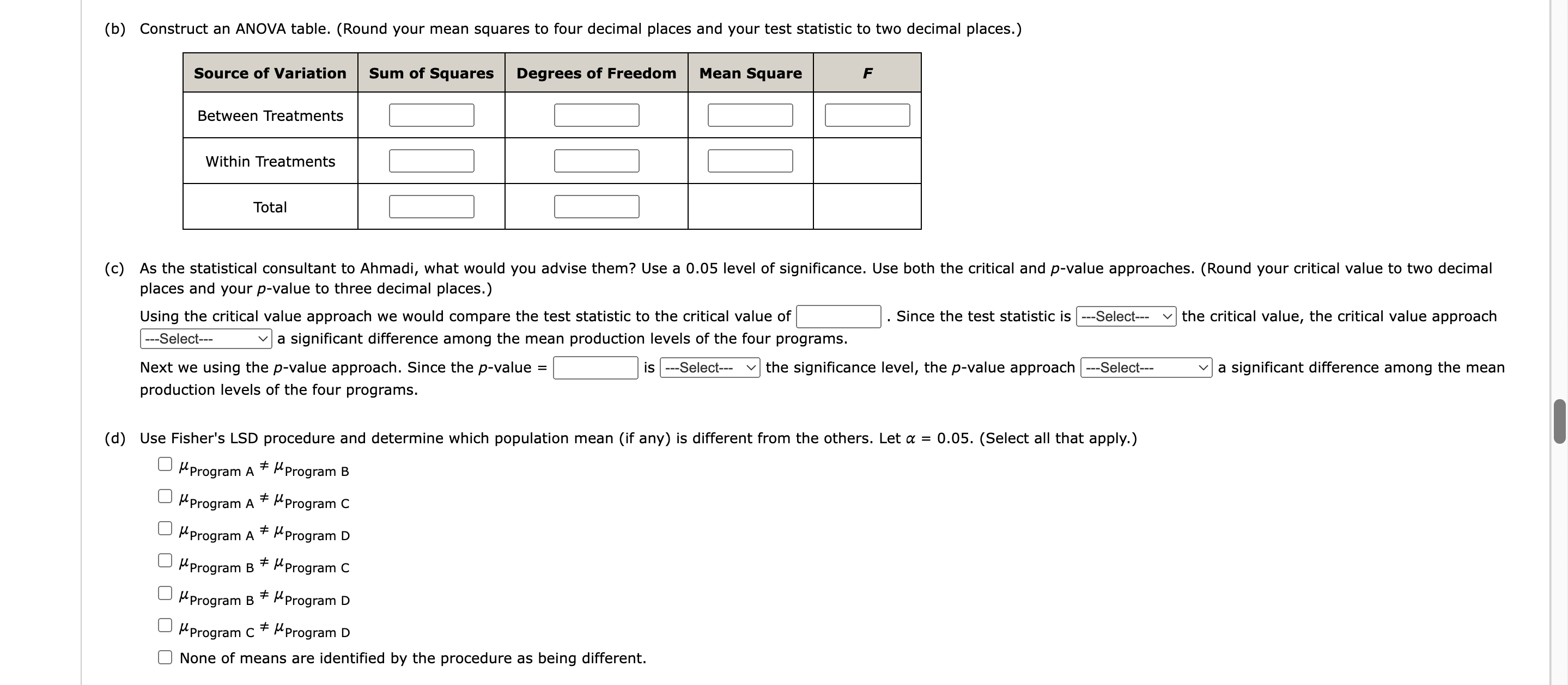 Solved been randomly assigned to one of the four programs | Chegg.com