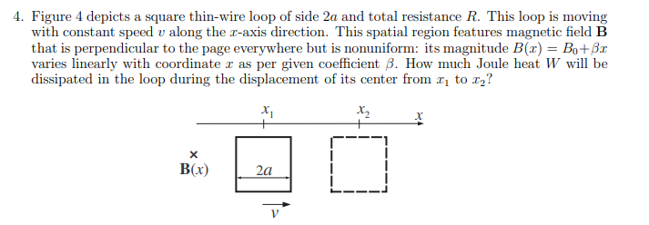 Solved 4. Figure 4 depicts a square thin-wire loop of side | Chegg.com