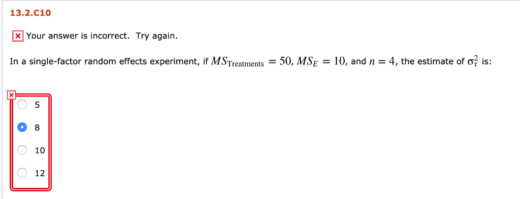 Solved 13.2.C10 X Your answer is incorrect. Try again. In a | Chegg.com
