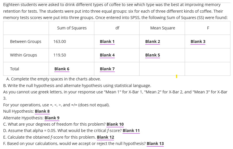 Solved Eighteen students were asked to drink different types | Chegg.com