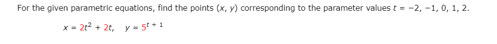 Solved Select the curve generated by the parametric | Chegg.com