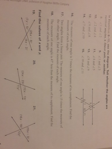 In The Diagram Which Angle Is Part Of A Linear Pair And Part Of A Vertical Pair - Wiring Site ...