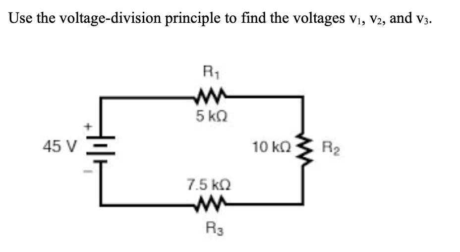 Solved Use the voltage-division principle to find the | Chegg.com
