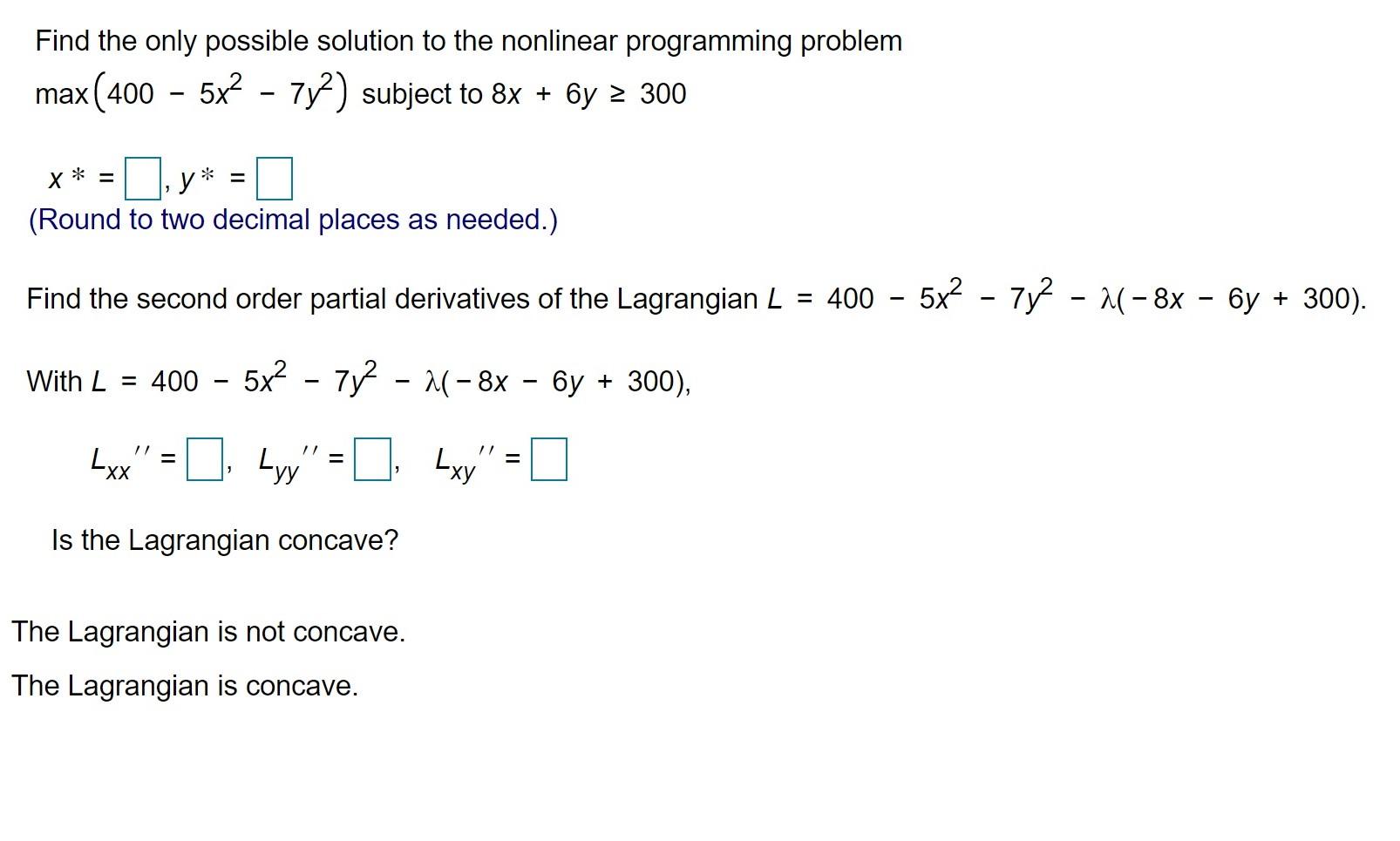 Solved Find the only possible solution to the nonlinear | Chegg.com