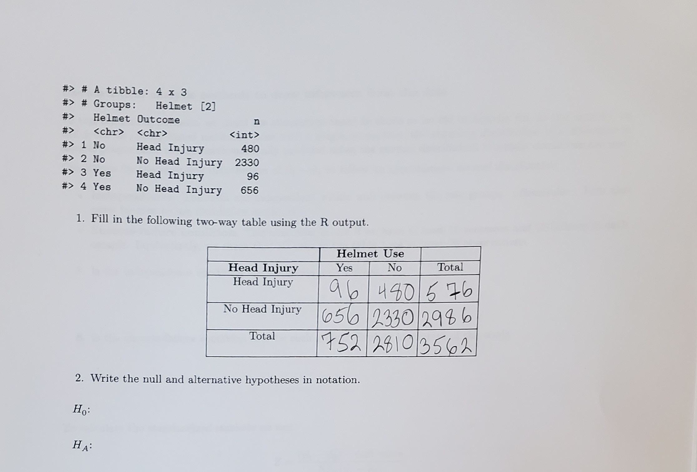 Solved How do I write a null and alternate hypothesis in | Chegg.com