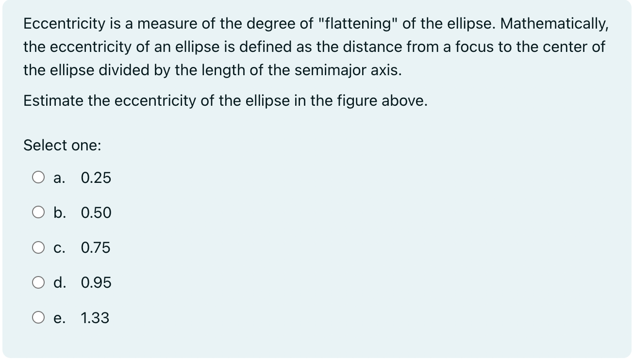 Eccentricity is a measure of the degree of | Chegg.com