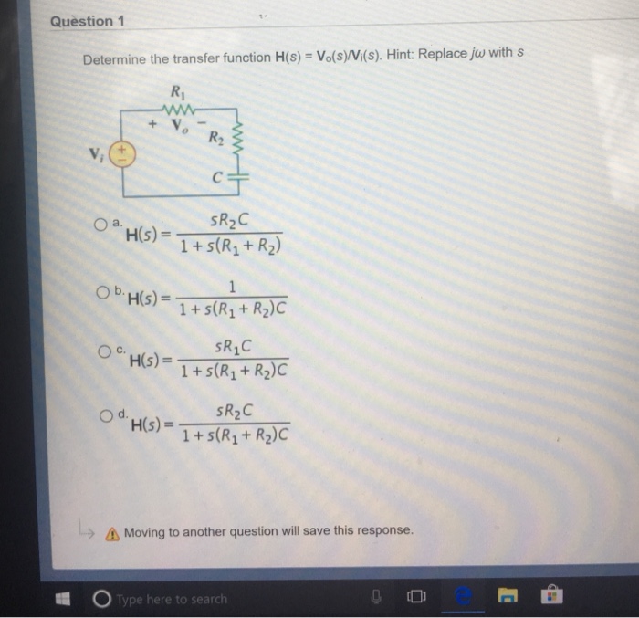 Solved Question 1 Determine the transfer function H(s) - | Chegg.com