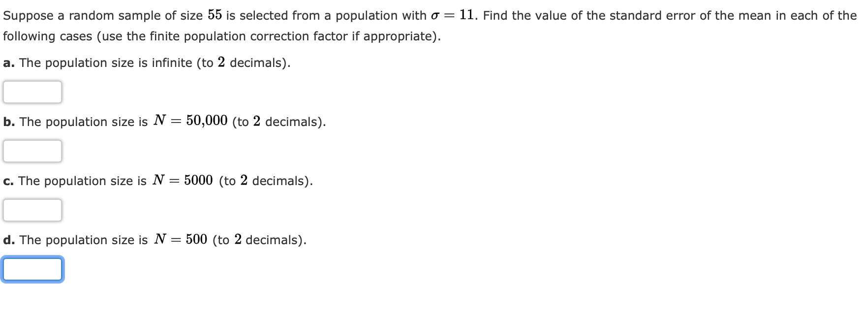 Solved Suppose a random sample of size 55 is selected from a | Chegg.com