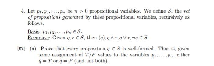 Solved 4. Let P1, P2, ..., Pr ben > 0 propositional | Chegg.com