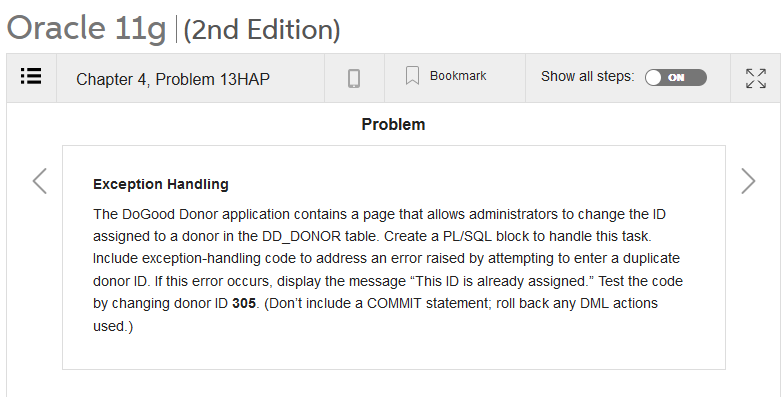 I need help answering this question from oracle | Chegg.com