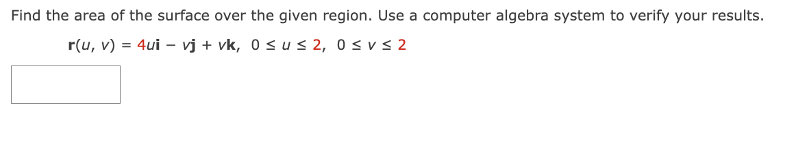 Solved Find the area of the surface over the given region. | Chegg.com