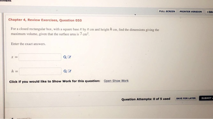 Solved Chapter 4, Review Exercises, Question 070 Find the | Chegg.com