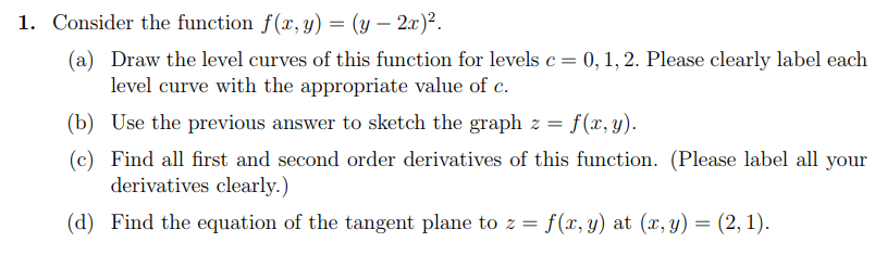 Solved About multivariable calculus and level curve | Chegg.com