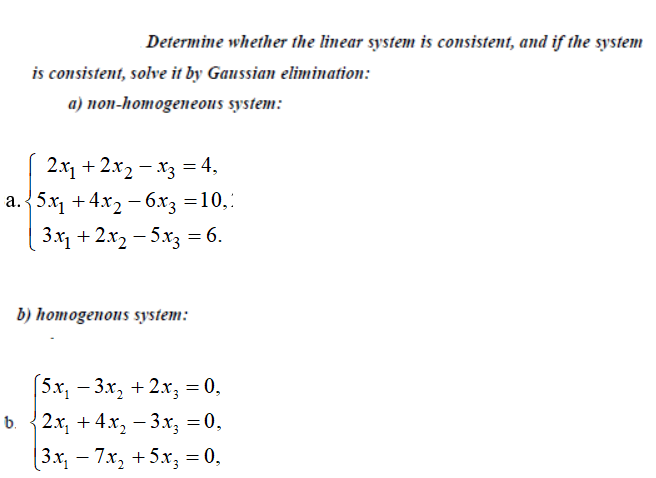 Solved Determine whether the linear system is consistent, | Chegg.com