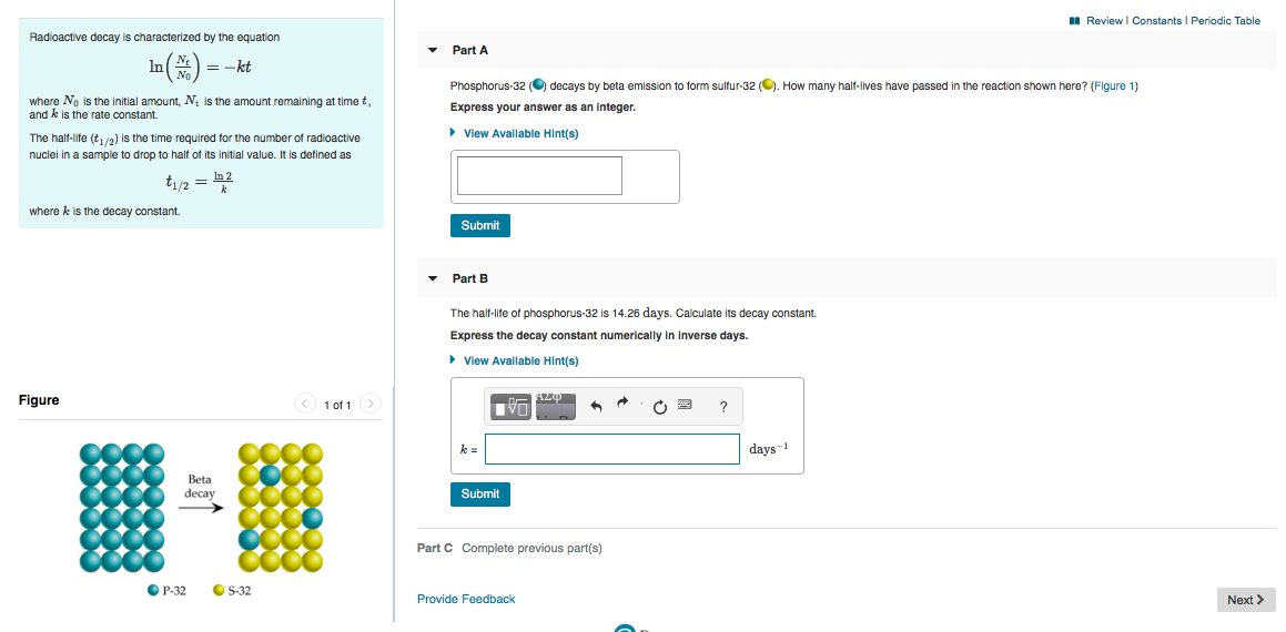 Solved Review | Constants Periodic Table Radioactive decay | Chegg.com