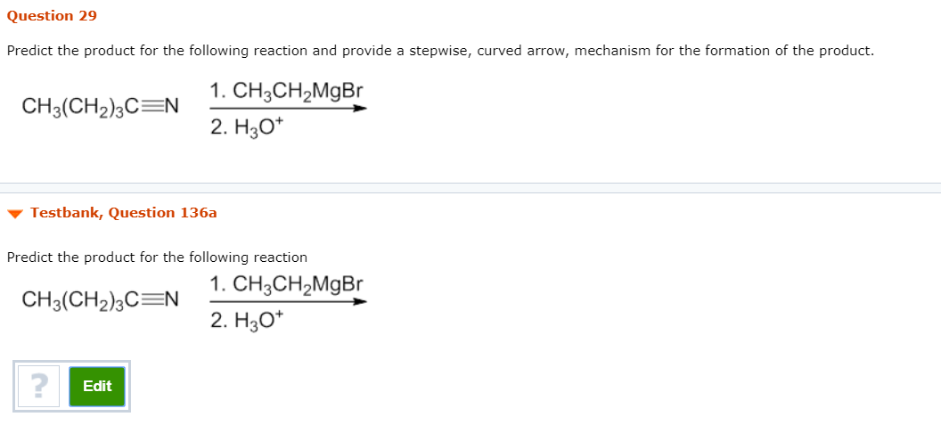 Solved Question 29 Predict the product for the following | Chegg.com