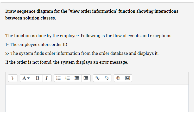 Solved Draw sequence diagram for the "view order | Chegg.com