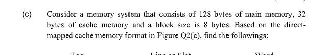 Solved (ii) Number of tag bits, line bits and word bits. (7 | Chegg.com
