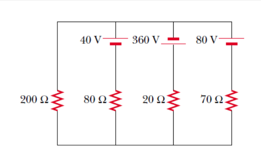 Solved Find the current flowing through each resistor in the | Chegg.com