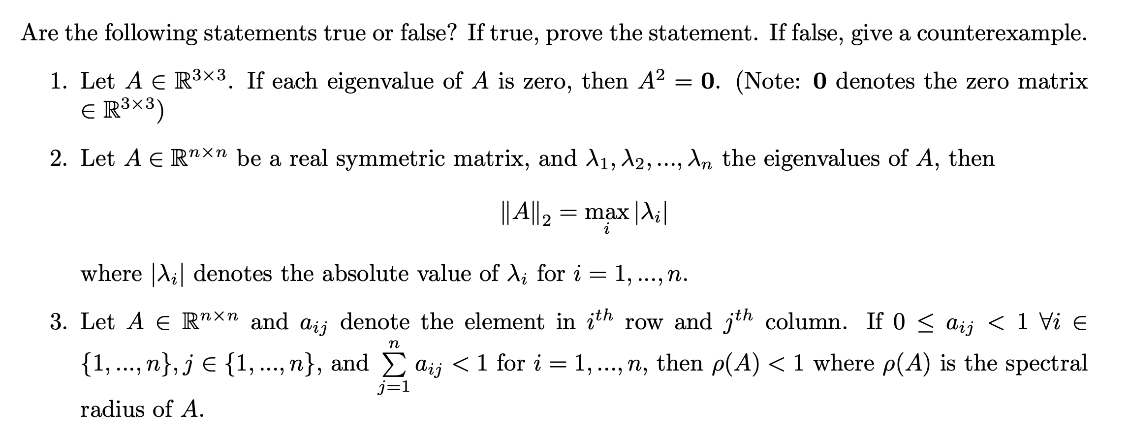 Solved Are the following statements true or false? If true, | Chegg.com