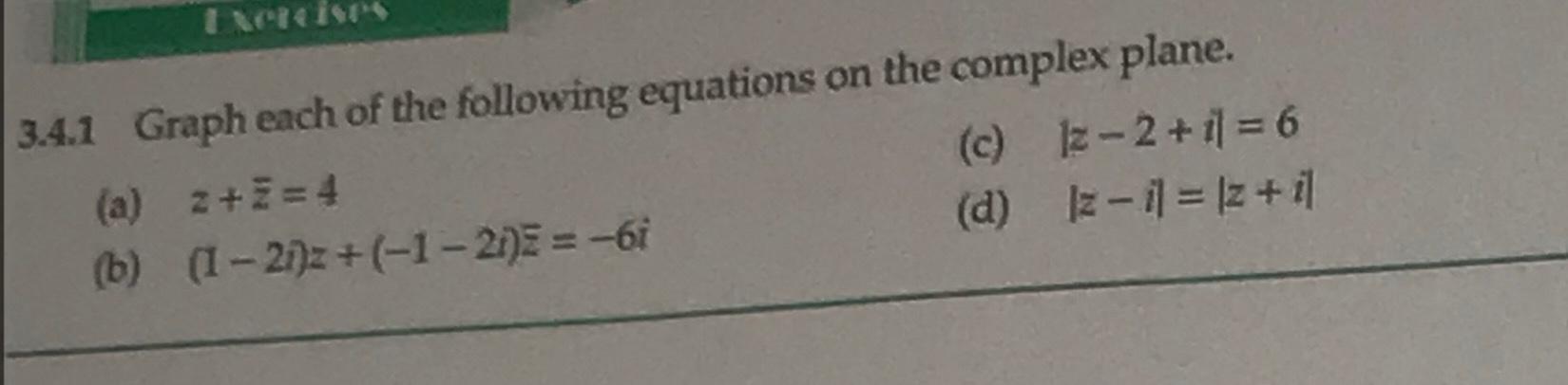 Solved 3.4.1 Graph each of the following equations on the | Chegg.com