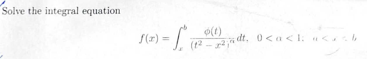 Solved Solve the integral equation | Chegg.com