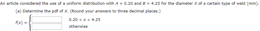 Solved An article considered the use of a uniform | Chegg.com