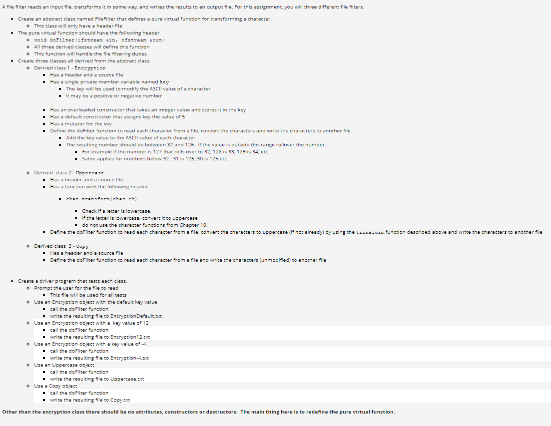 Solved A File Filter Reads An Input File Transforms It In