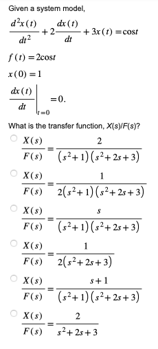 Solved Given a system model, | Chegg.com