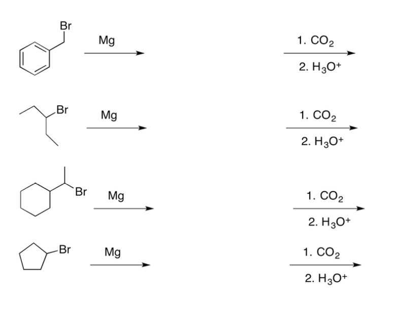 Solved Br Mg 1. CO2 2. НзОт 1. CO2 Br Mg 2. НзОт 1. CO2 2. | Chegg.com