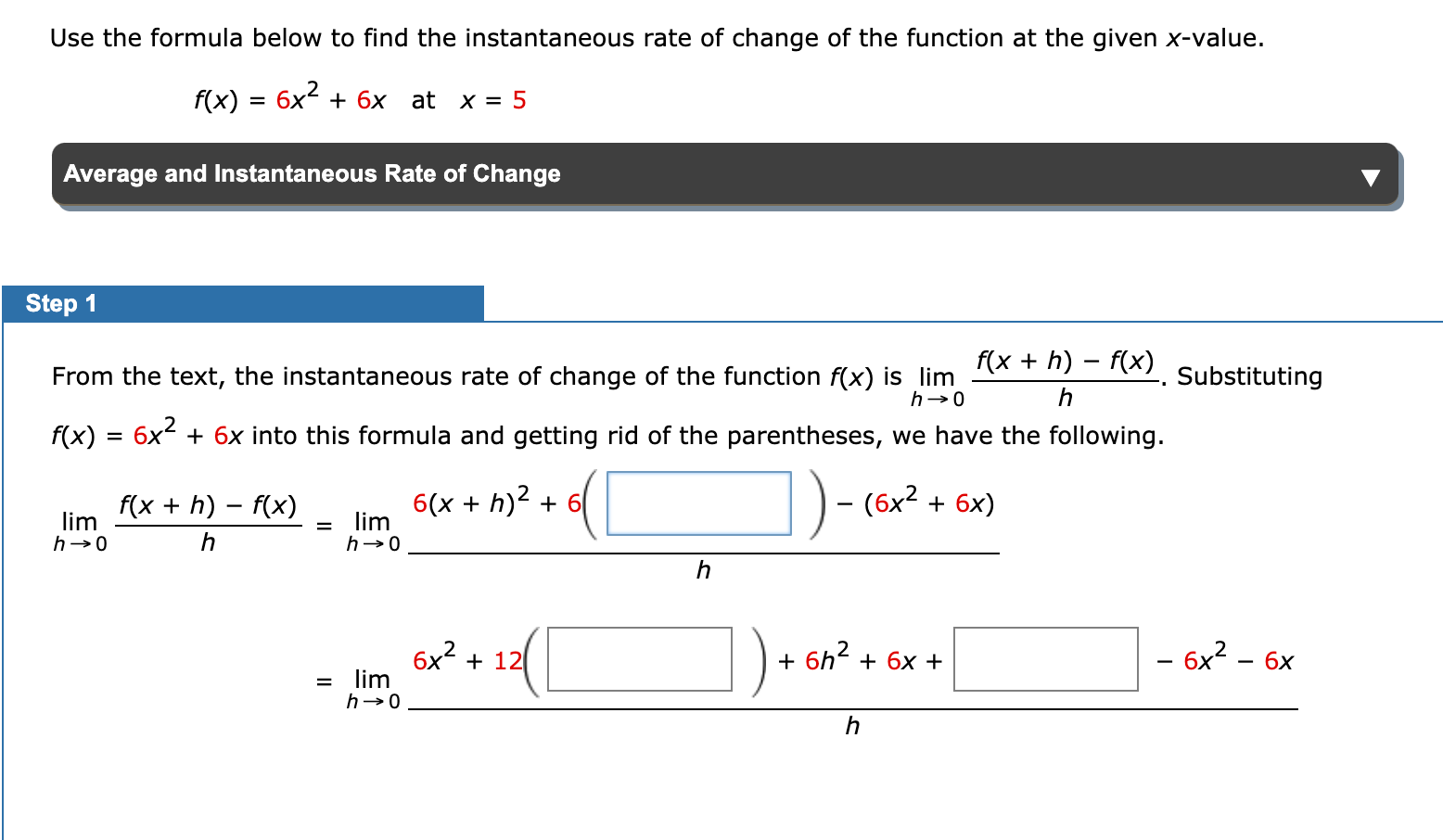 Solved Use the formula below to find the instantaneous rate | Chegg.com