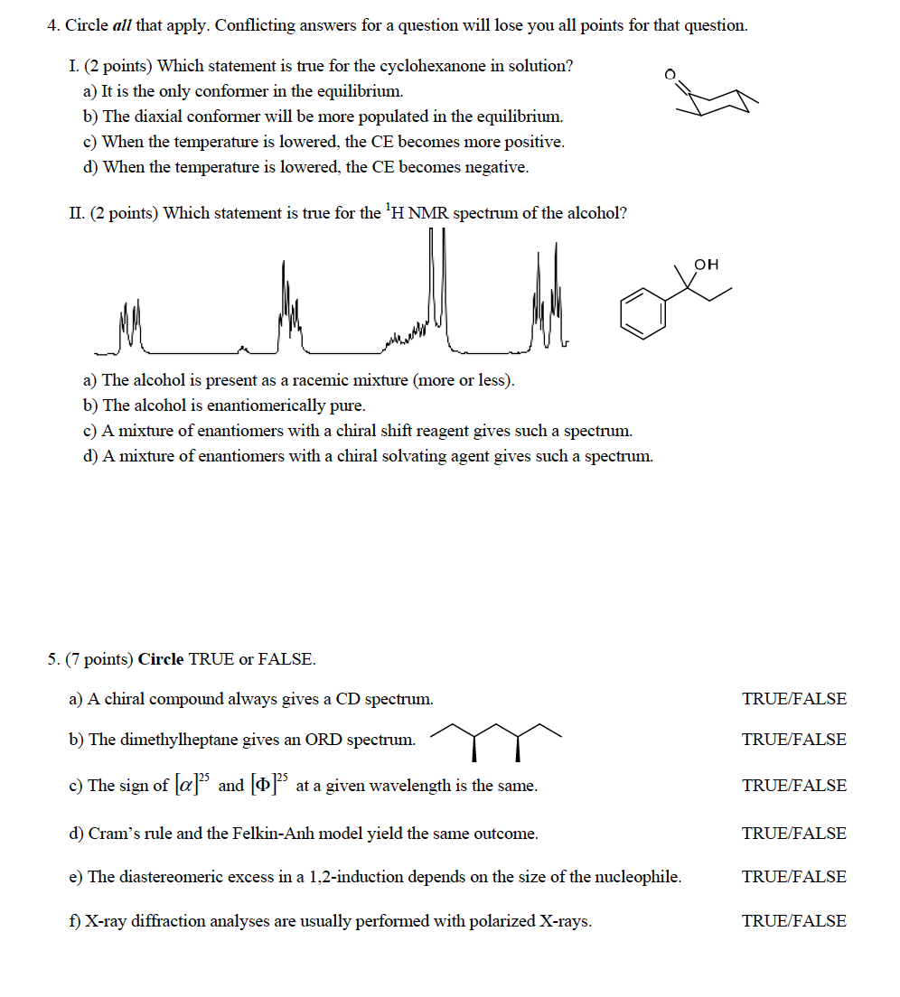 Solved 4. Circle all that apply. Conflicting answers for a | Chegg.com