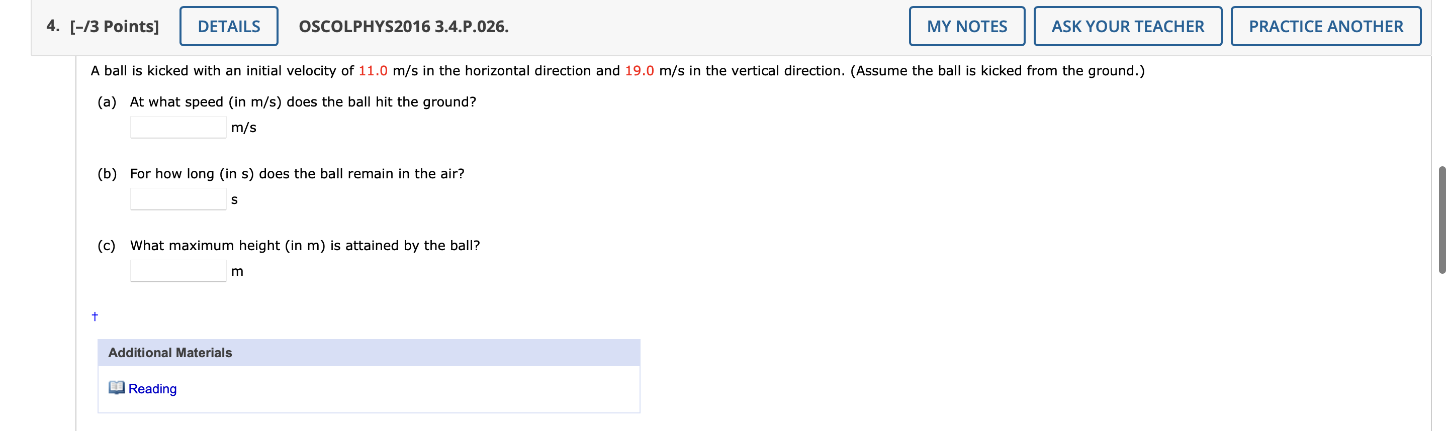 Solved 4 [ 3 Points] Details Oscolphys2016 3 4 P 026 My