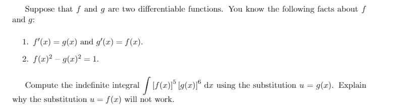 Solved Suppose that f and g are two differentiable | Chegg.com