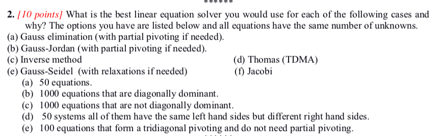 Solved 2. [10 points] What is the best linear equation | Chegg.com