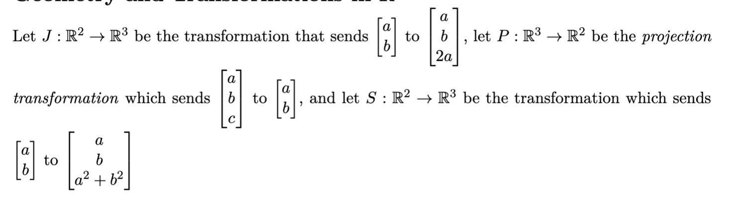 Solved a Let J : R2 + R3 be the transformation that sends [S | Chegg.com