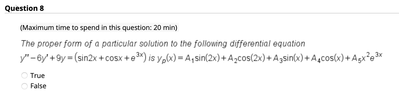 Solved Question 8 (Maximum time to spend in this question: | Chegg.com