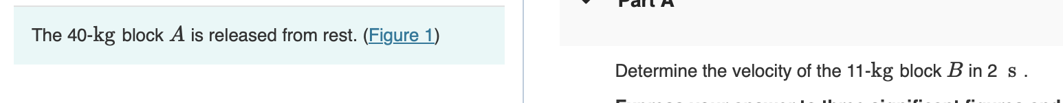 Solved The 40-kg ﻿block A ﻿is released from rest. (Figure | Chegg.com